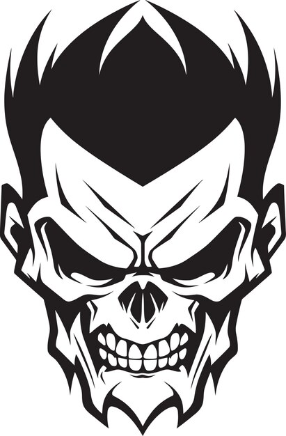 Menacing Skull with Fierce Demonic Features and Sharp Fangs | Jiffy Designs