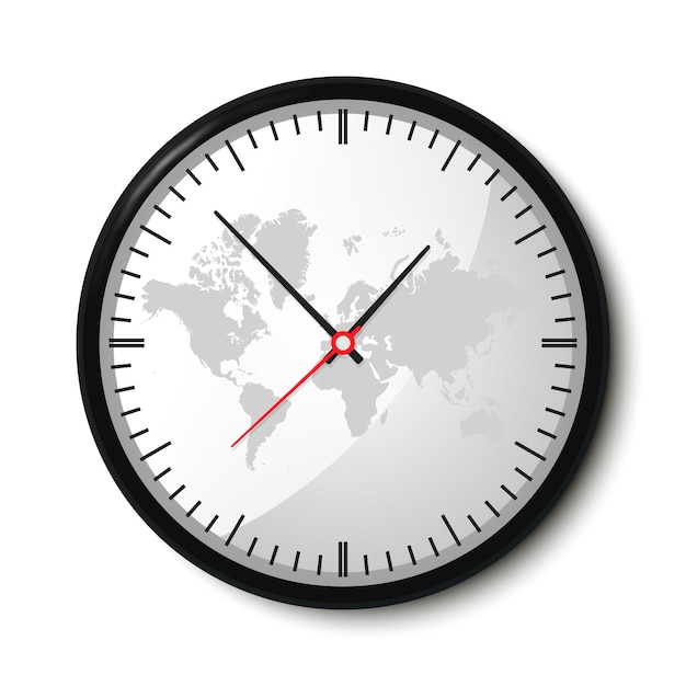 Minimalist World Map Wall Clock with Sleek Design | Jiffy Designs