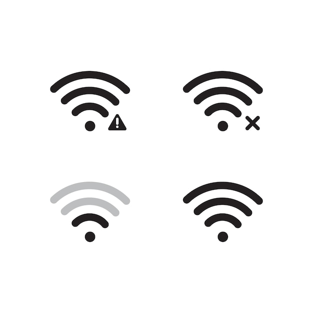 Minimalist Wireless Network Symbols in Grayscale | Jiffy Designs