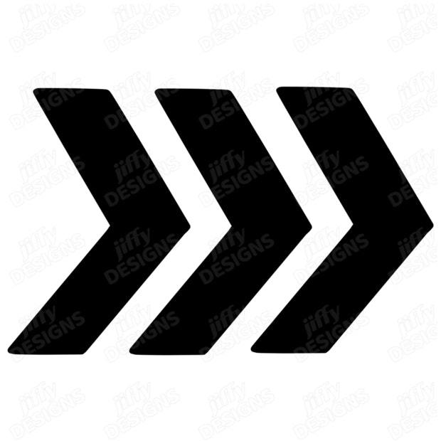 Triple Chevron Minimalist Black Arrow Design | Jiffy Designs