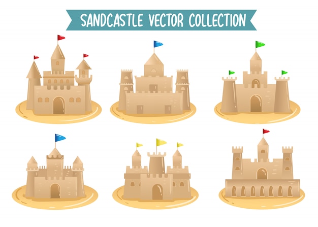 Vibrant Sandcastle Vector Collection Showcasing Diverse Architectural Designs | Jiffy Designs