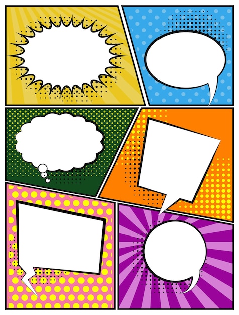 Vibrant Comic Book Panels with Expressive Shapes and Patterns | Jiffy ...