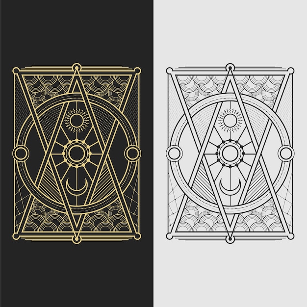 Mystical Geometric Symbols in Ornate Frames | Jiffy Designs
