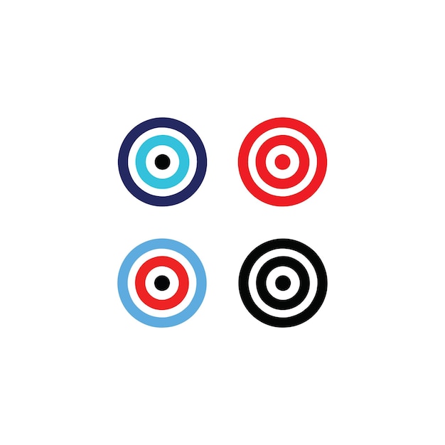 Vibrant Concentric Circle Target Icons in Primary Colors | Jiffy Designs