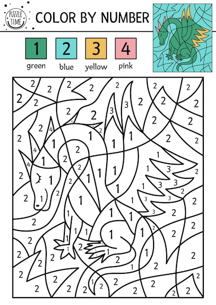 Whimsical Forest Creatures Color by Number | Jiffy Designs
