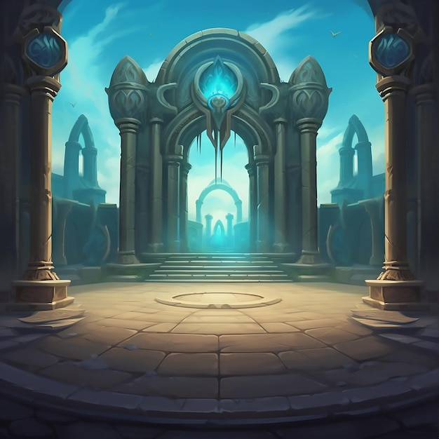 Majestic Ethereal Archway in Fantastical Realm of Glowing Spires ...