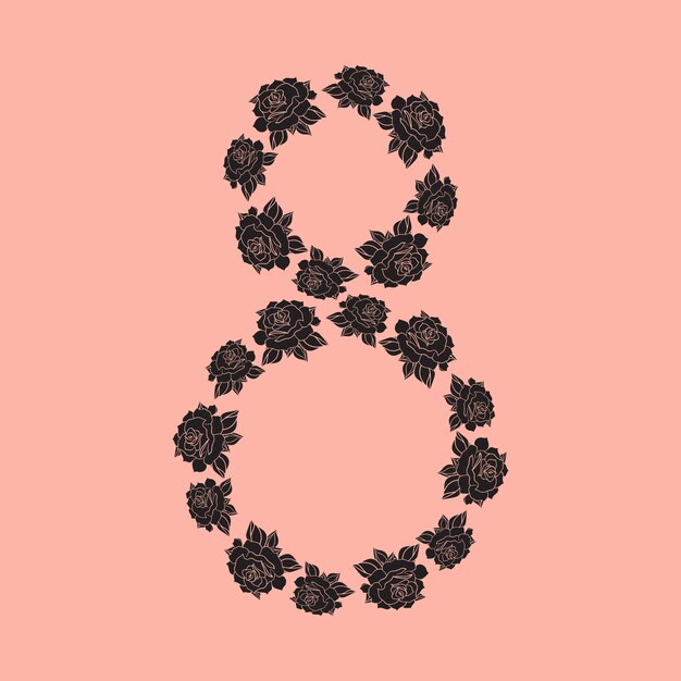 Elegant Floral Number Eight Design | Jiffy Designs