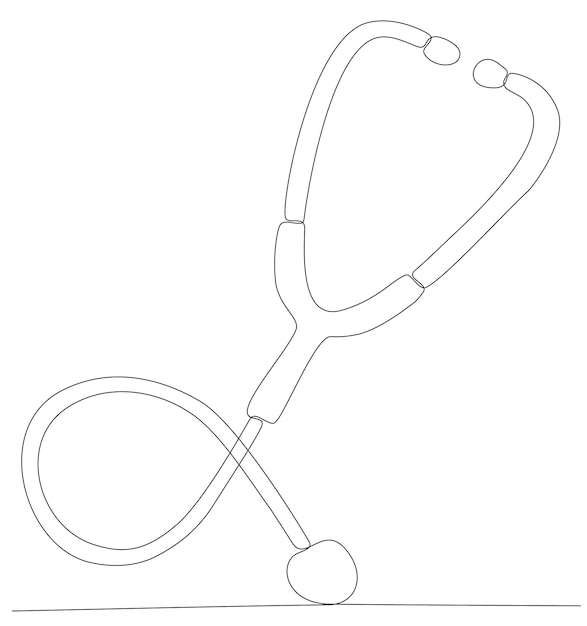 Minimalist Stethoscope Outline - Simple Medical Illustration | Jiffy ...