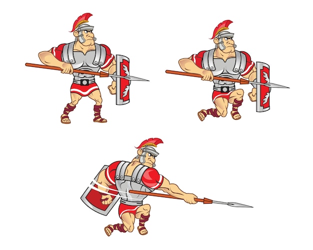 Vibrant Ancient Roman Warrior Clipart Collection with Spears and ...