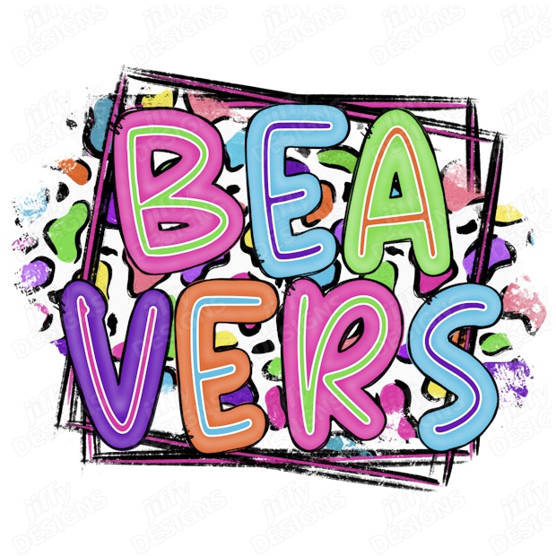 'Beavers' Vibrant Graffiti-Style Letters with Playful Color Splashes ...