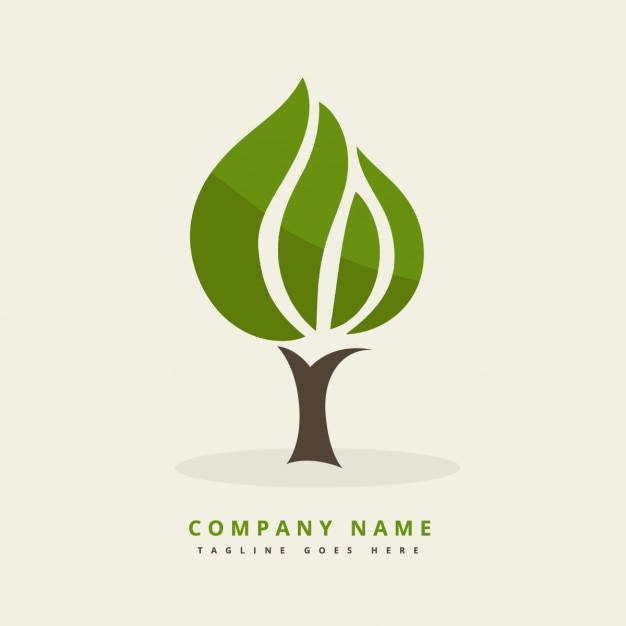 Green Leaf Tree Logo with Company Name Placeholder | Jiffy Designs