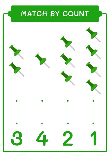 Vibrant Green Push Pins Matching by Count | Jiffy Designs