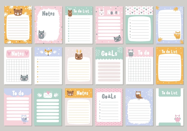Adorable Animal-Themed To-Do List and Note Pages | Jiffy Designs