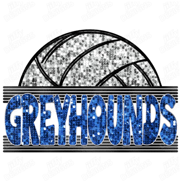 'Greyhounds' Sparkles Above Stylized Basketball in Bold Graphic Design ...