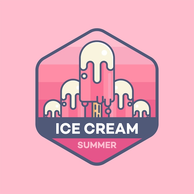 Melting Ice Cream Cones Summer Badge Design | Jiffy Designs