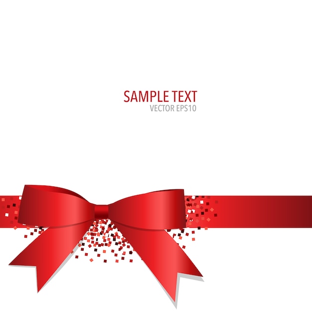Red Bow with Sparkles and Sample Text Illustration | Jiffy Designs