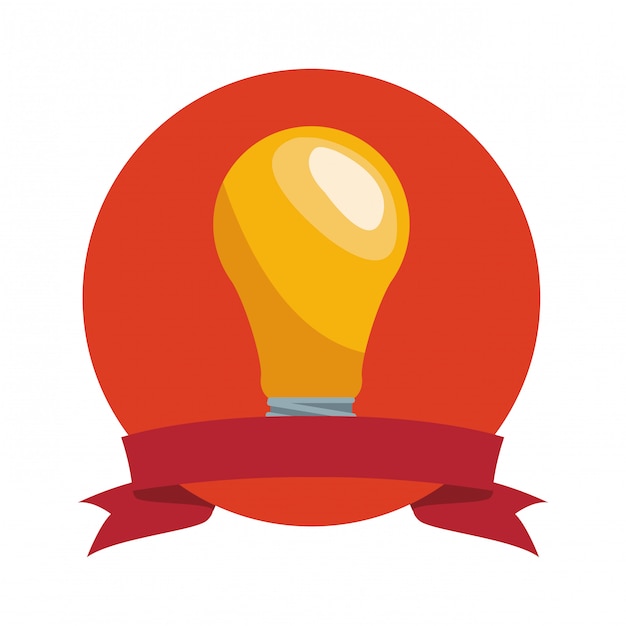 Glowing Light Bulb with Banner on Red Background | Jiffy Designs