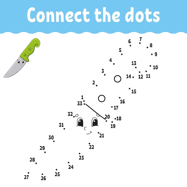 Engaging Connect the Dots Puzzle with Playful Knife Icon | Jiffy Designs