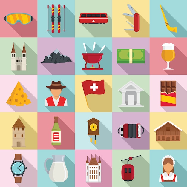 Vibrant Collection of Swiss Cultural Symbols and Landmarks | Jiffy Designs