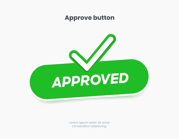 Vibrant Green Approved Button with Checkmark | Jiffy Designs