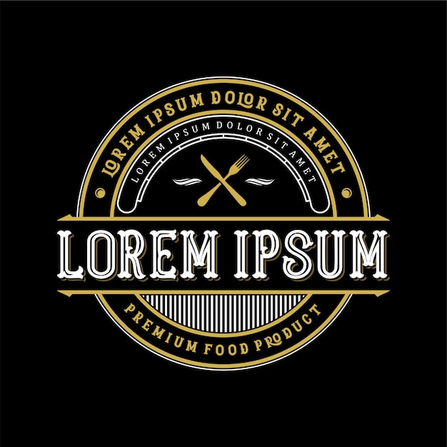 Vintage Culinary Emblem with Crossed Utensils and Ornate Text | Jiffy ...