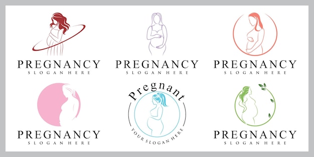 Diverse Collection of Pregnancy-Themed Logos and Silhouettes | Jiffy ...