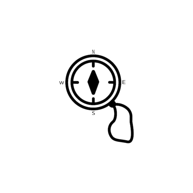 Minimalist Compass Icon with Directional Pointer | Jiffy Designs