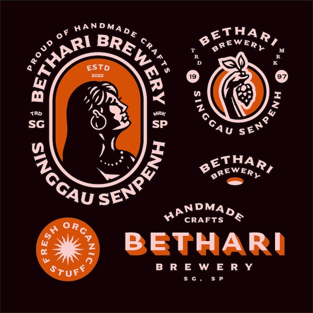 Elegant Bethari Brewery Logo with Intricate Silhouette Design | Jiffy ...