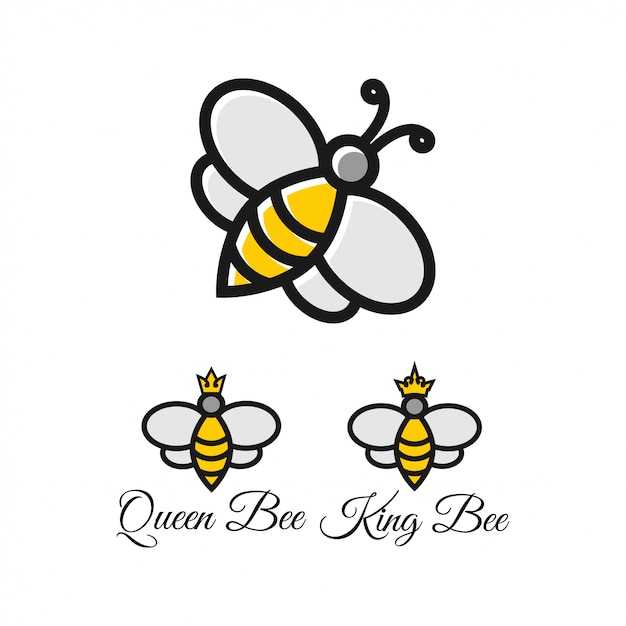 Charming Bee Illustrations with Regal Crowns | Jiffy Designs