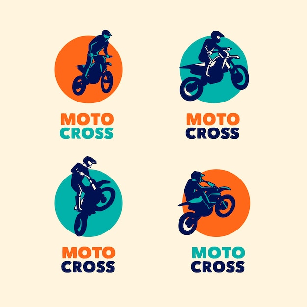 Vibrant Motocross Athlete Silhouettes in Dynamic Poses | Jiffy Designs