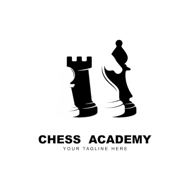 Iconic Chess Pieces Silhouette Emblem for Chess Academy | Jiffy Designs