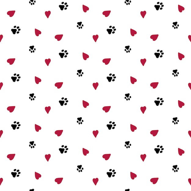 Playful Paw Prints and Hearts Pattern | Jiffy Designs