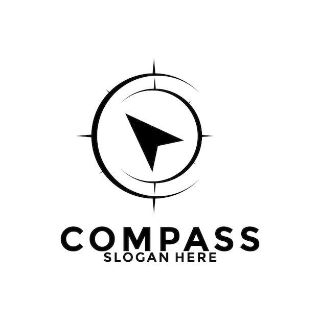 Sleek Directional Compass Icon with Minimalist Typography | Jiffy Designs