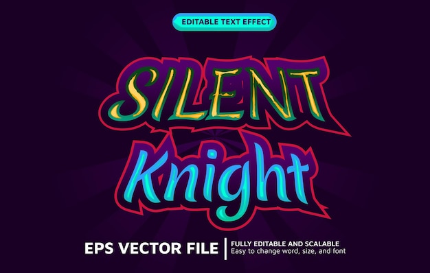 Vibrant Neon Text with Edgy Knight Lettering Design | Jiffy Designs