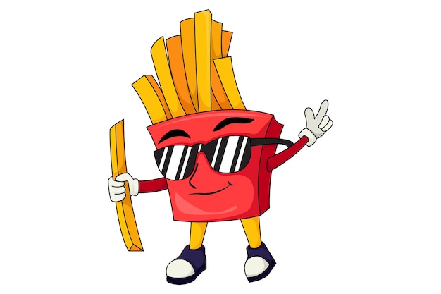 Stylish French Fry Character Strikes a Pose | Jiffy Designs