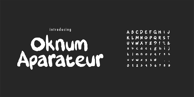 Whimsical Monochrome Typeface with Quirky Lettering and Numerals ...