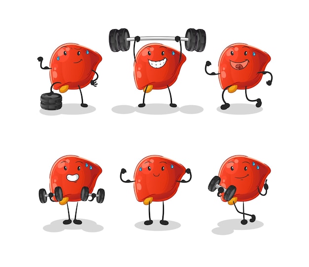 Playful Collection of Energetic Heart-Shaped Fitness Mascots | Jiffy ...