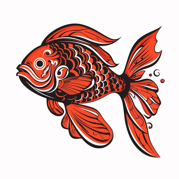 Vibrant Koi Fish with Intricate Scales and Flowing Fins | Jiffy Designs