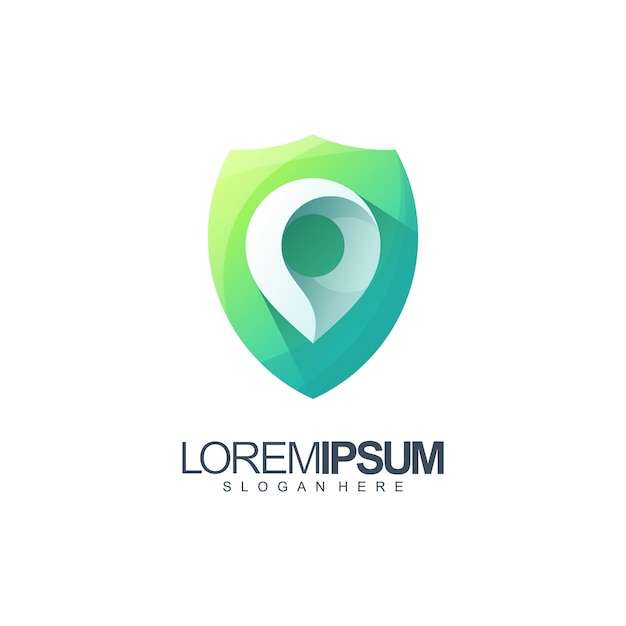 Vibrant Shield-Shaped Geo-Location Icon | Jiffy Designs