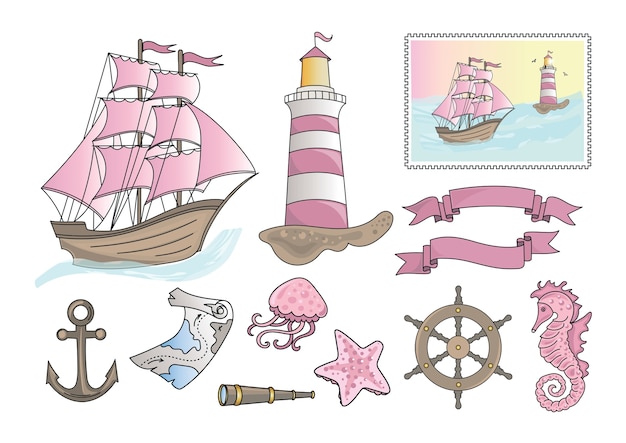 Vibrant Nautical Imagery: Sailing Ships, Lighthouses, and Marine ...