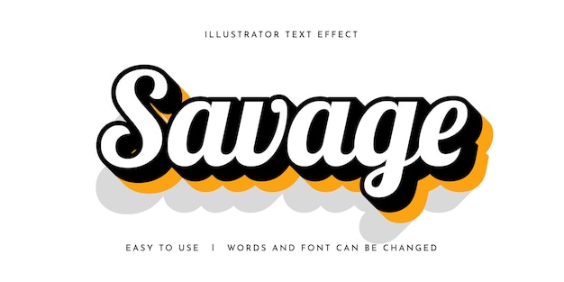 Stylized Savage Text with Vibrant Waves and Shadows | Jiffy Designs