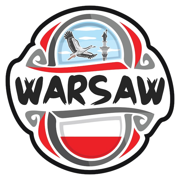 Vibrant Warsaw Emblem with Iconic Landmarks | Jiffy Designs
