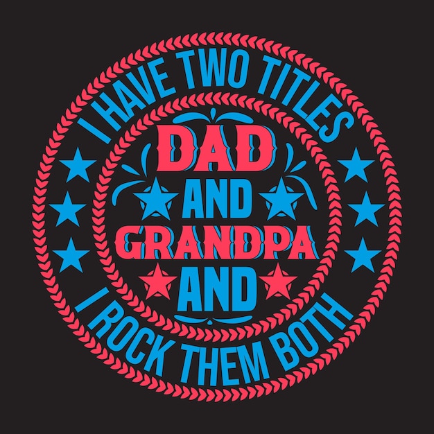 Patriotic Dad and Grandpa Emblem with Stars and Stripes | Jiffy Designs