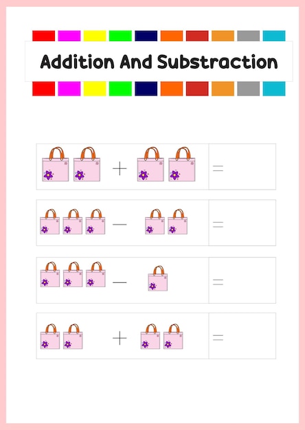 Vibrant Addition and Subtraction with Colorful Lock Illustrations ...
