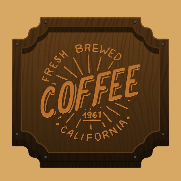 Vintage Fresh Brewed Coffee Sign from California | Jiffy Designs