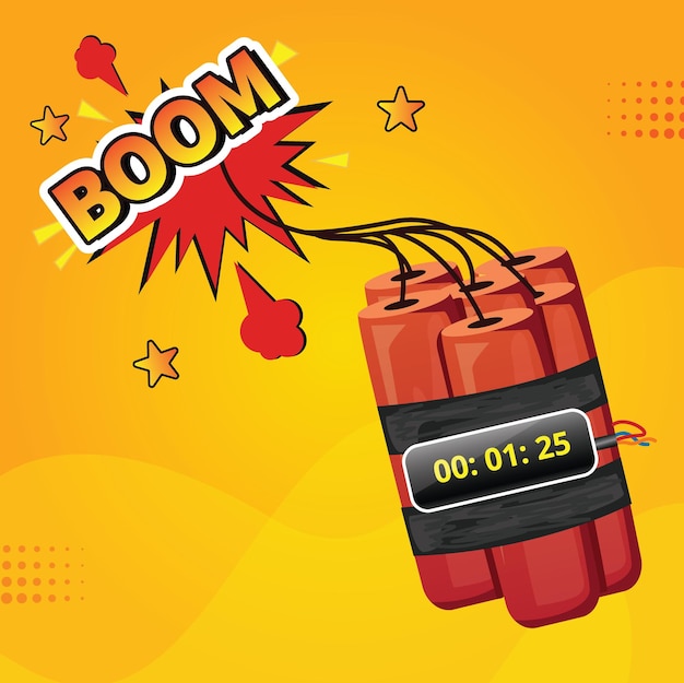 Explosive Countdown: Dynamite Sticks and Vibrant Blast | Jiffy Designs