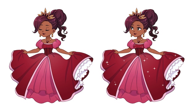 Elegant Crimson Princess in Flowing Regal Gown | Jiffy Designs