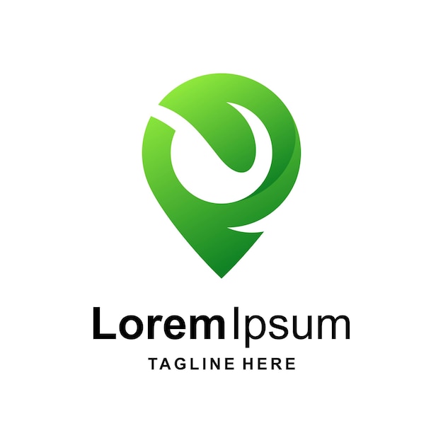 Vibrant Green Leaf-Shaped Pointer Logo with Tagline | Jiffy Designs