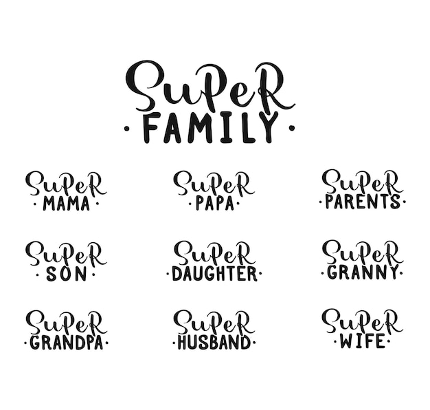Diverse and Stylish Super Family Collection of Typographic Designs ...