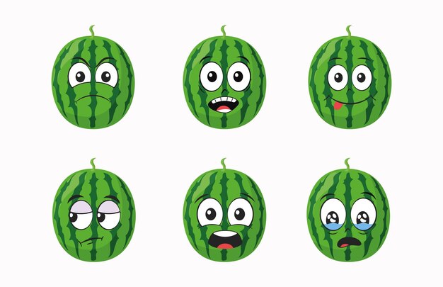 Delightful Watermelon Faces Showcasing Vibrant Expressions | Jiffy Designs